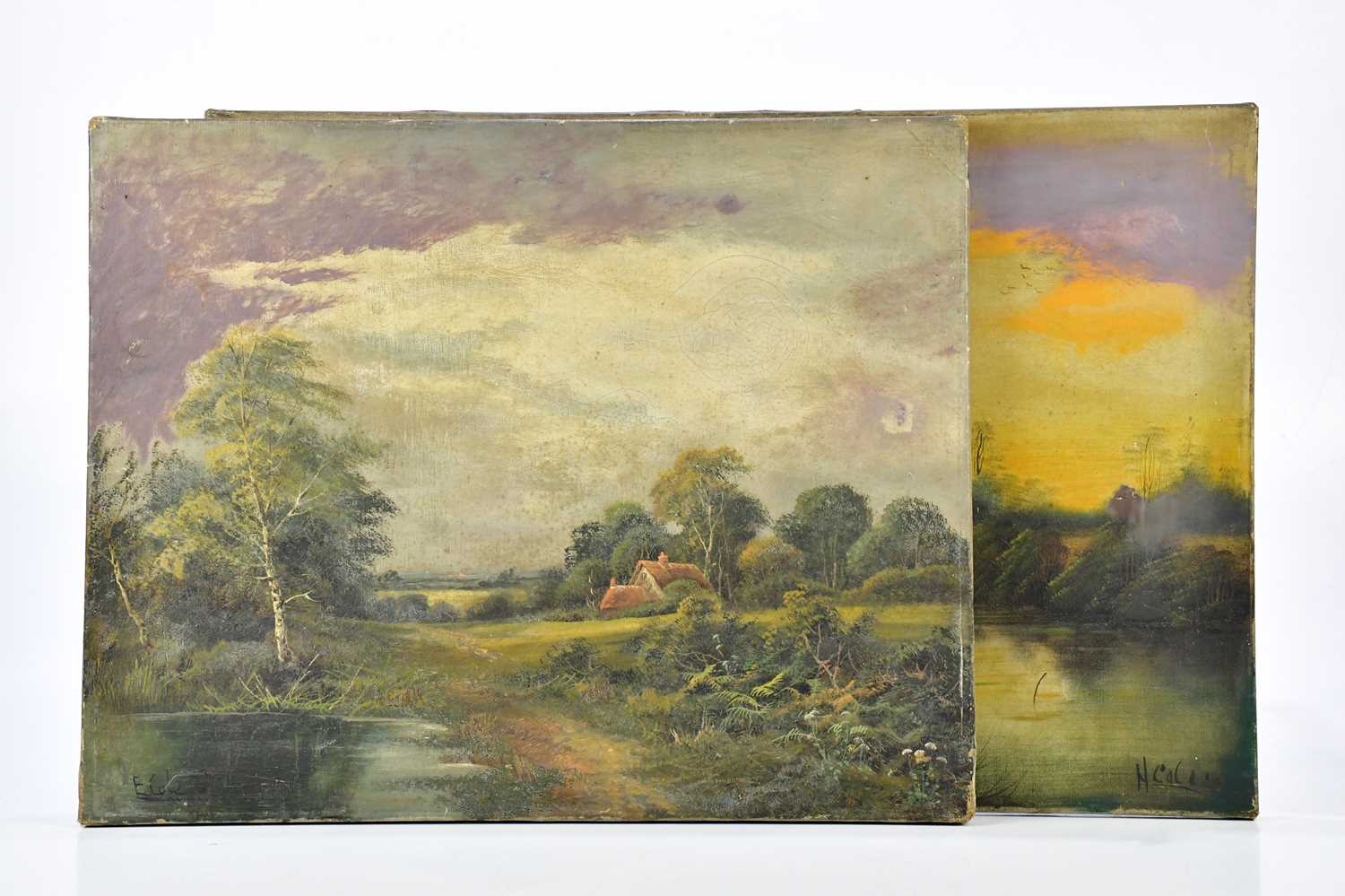 Lot 2573 - COLE; two 19th century oils on canvas,