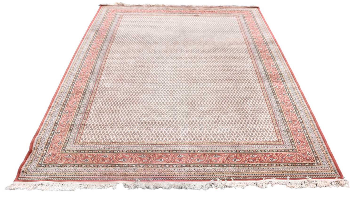 Lot 328 - A Caucasian machine woven wool carpet worked