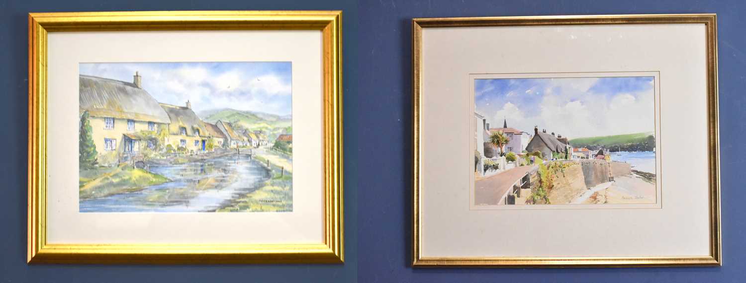 Lot 1646 - MARK KENT; watercolour, thatched cottages