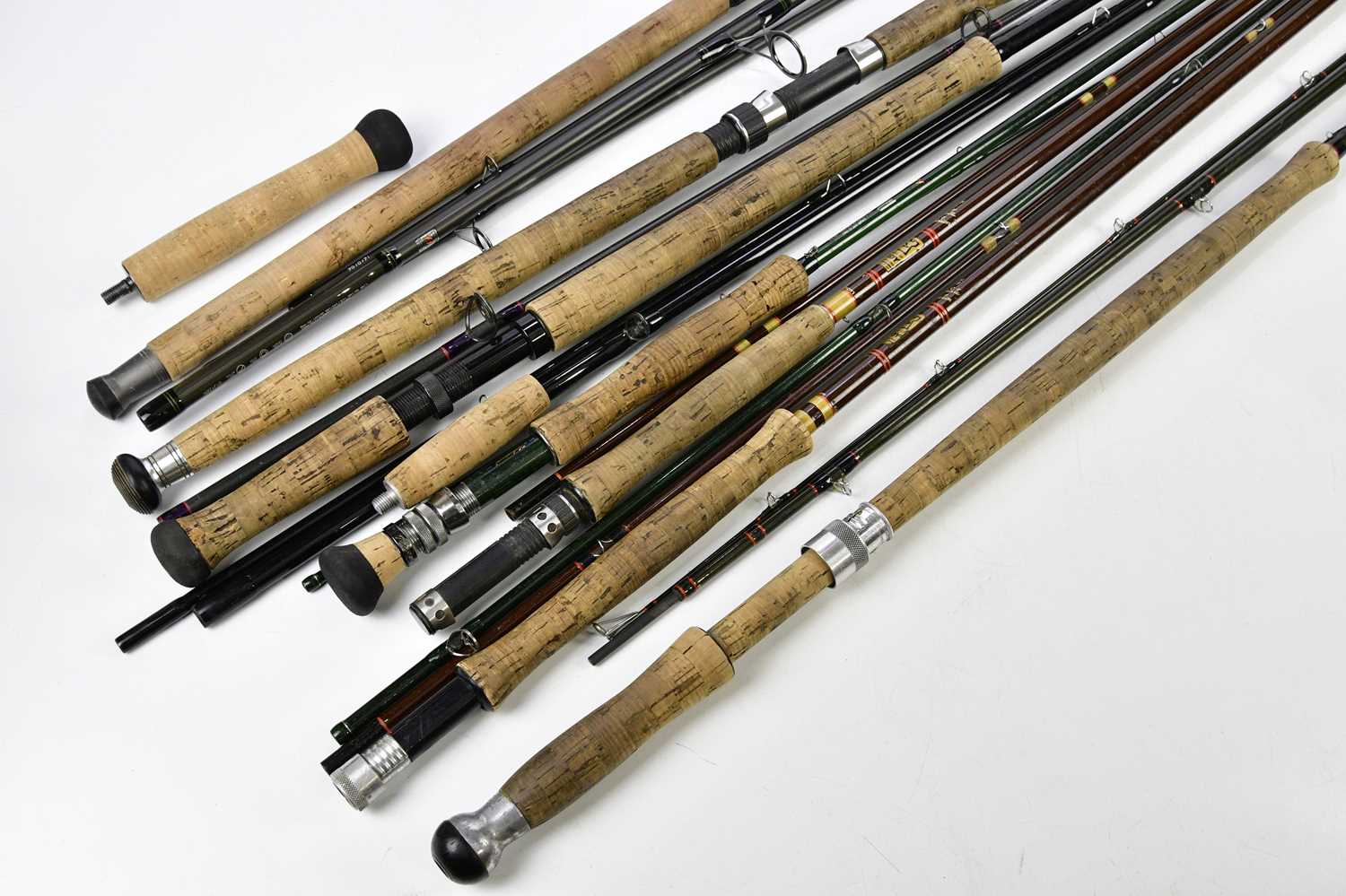 Lot 2380 - A collection of fishing rods, including