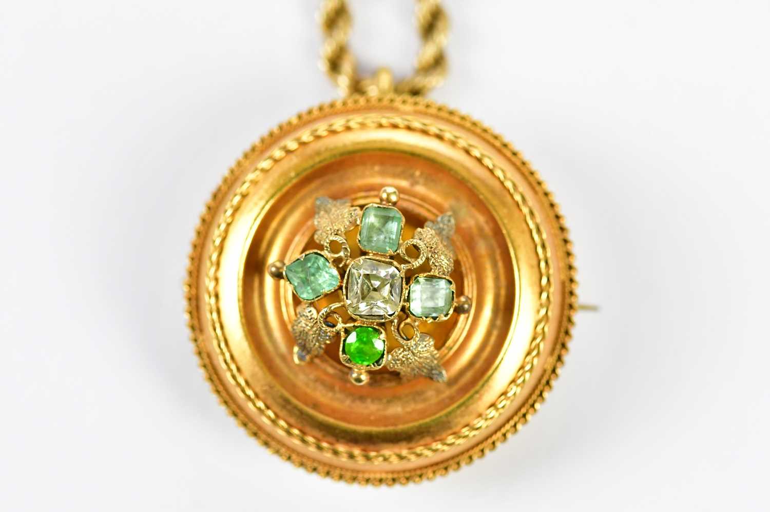 Lot 443 - A Victorian yellow metal circular target
