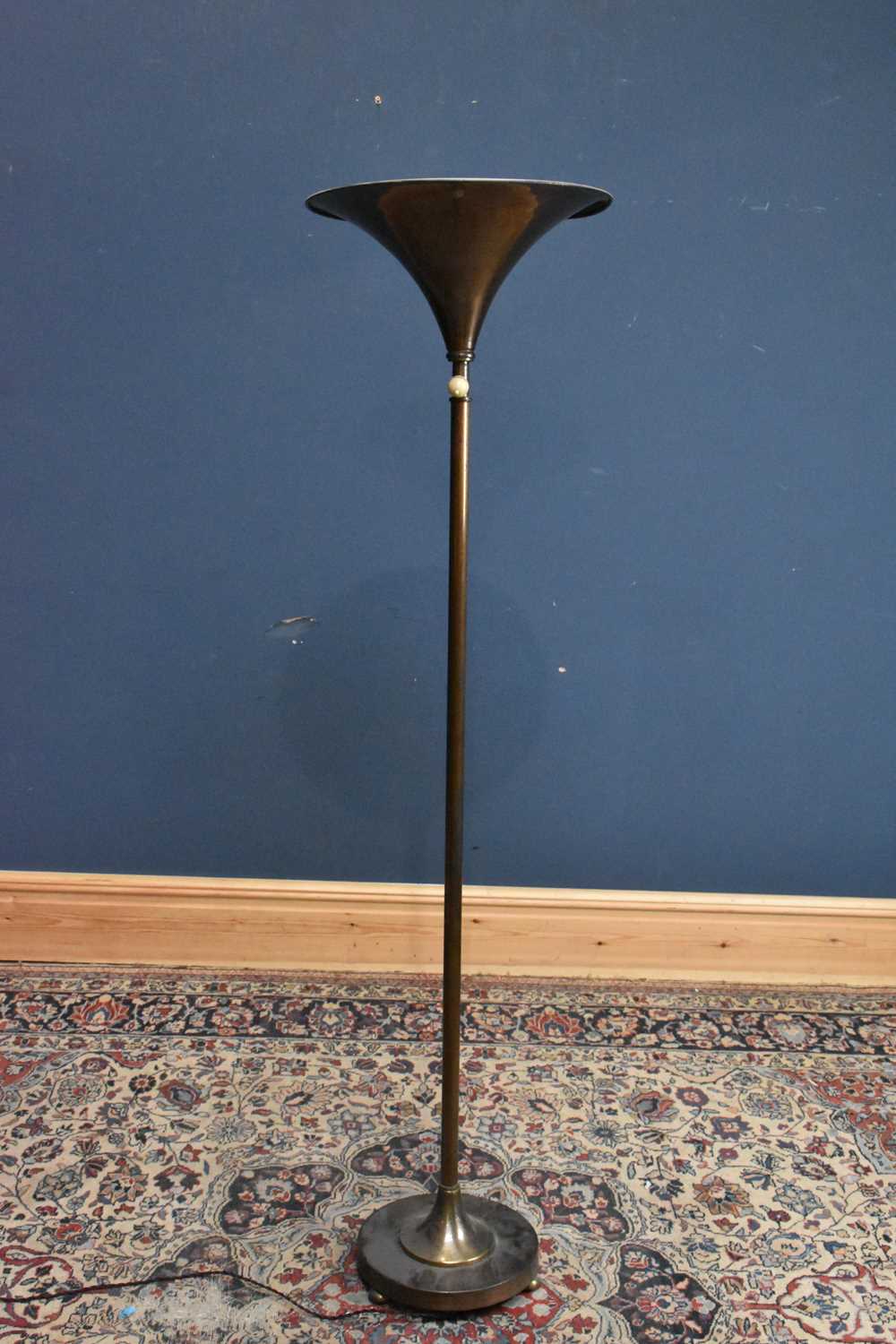 Lot 2213 - A flared trumpet standard lamp, height