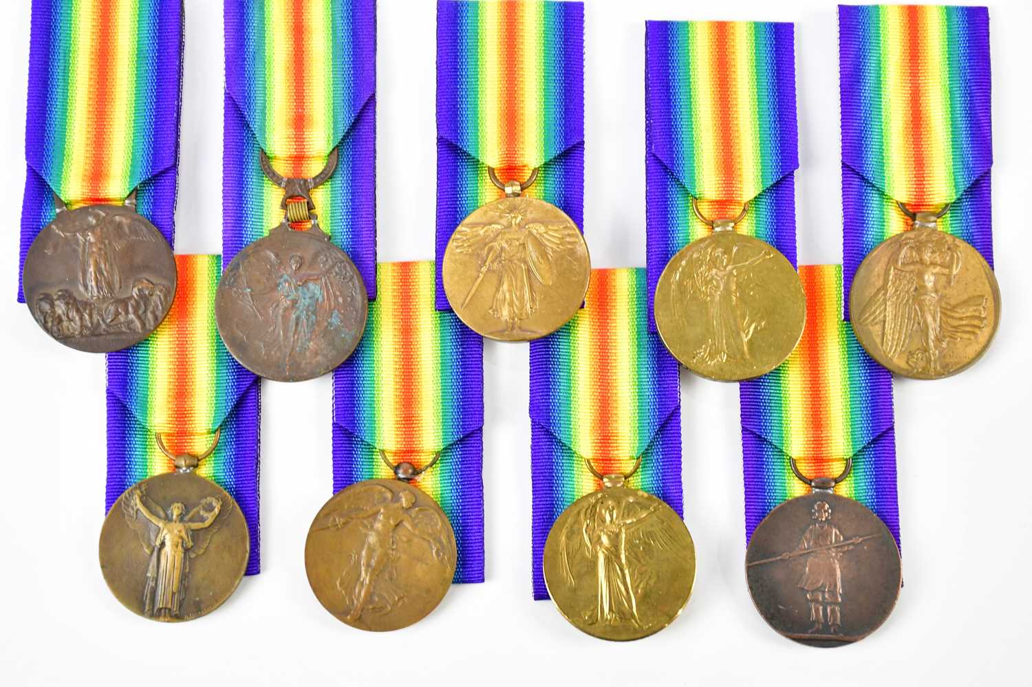 Lot 1590 - A collection of nine WWI Victory Medals,