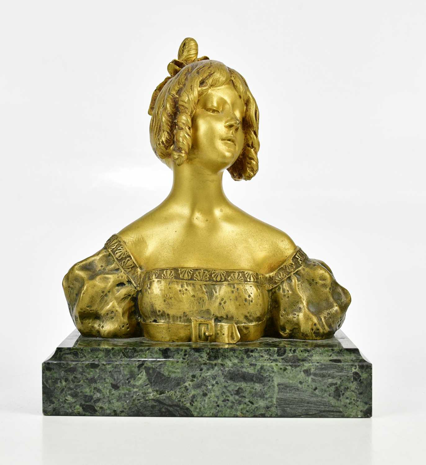 Lot 2061 - DELAGRANGE; an Art Nouveau gilded bronze