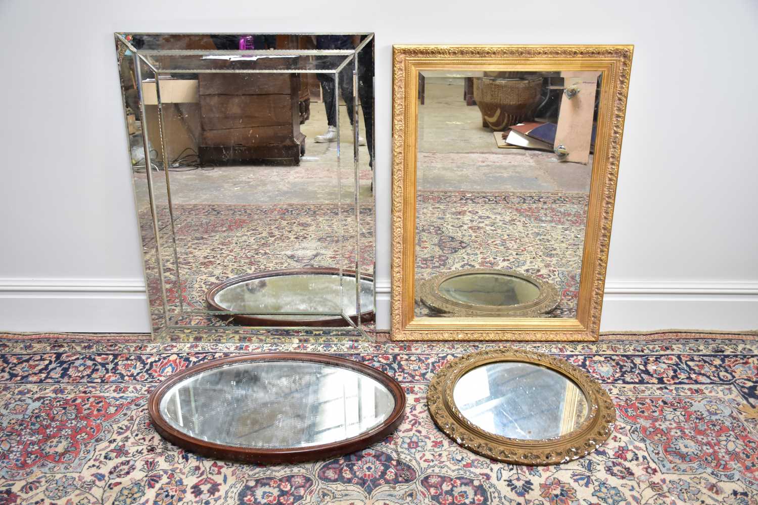Lot 1141 - LAURA ASHLEY; a modern glass wall mirror,