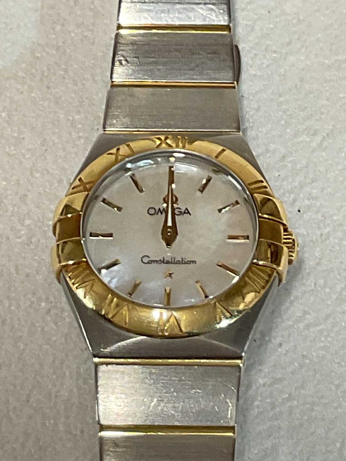 Lot 1288 - OMEGA; a lady's two tone Constellation