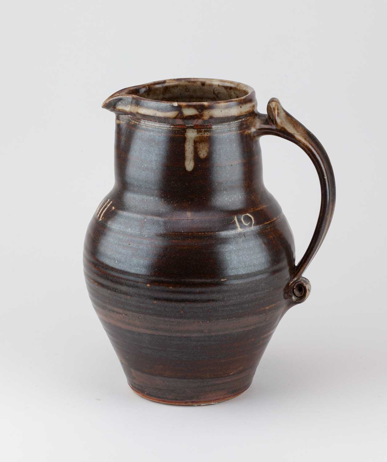 Lot 616 - Leach Pottery; a large stoneware jug with
