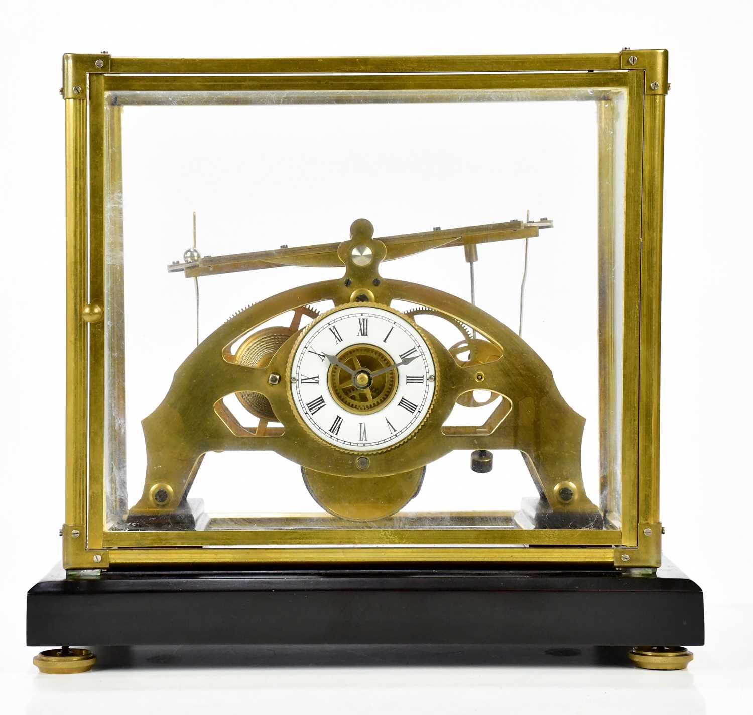 Lot 2085 - A Congreve type rolling ball mantel clock,