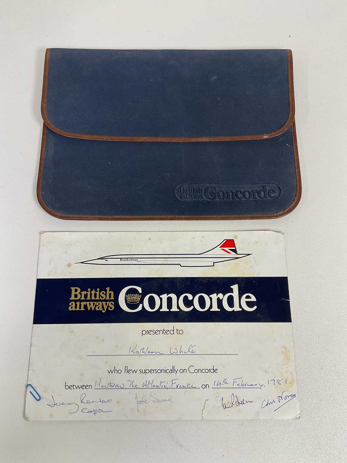 Lot 411 - CONCORDE; a small group of ephemera