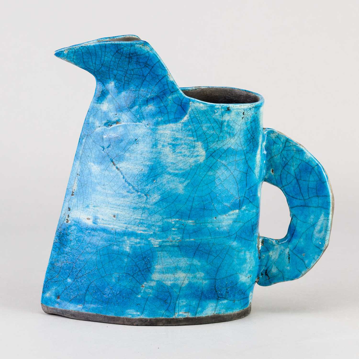 Lot 708 - SHAUN HALL (born 1971); a raku angular jug