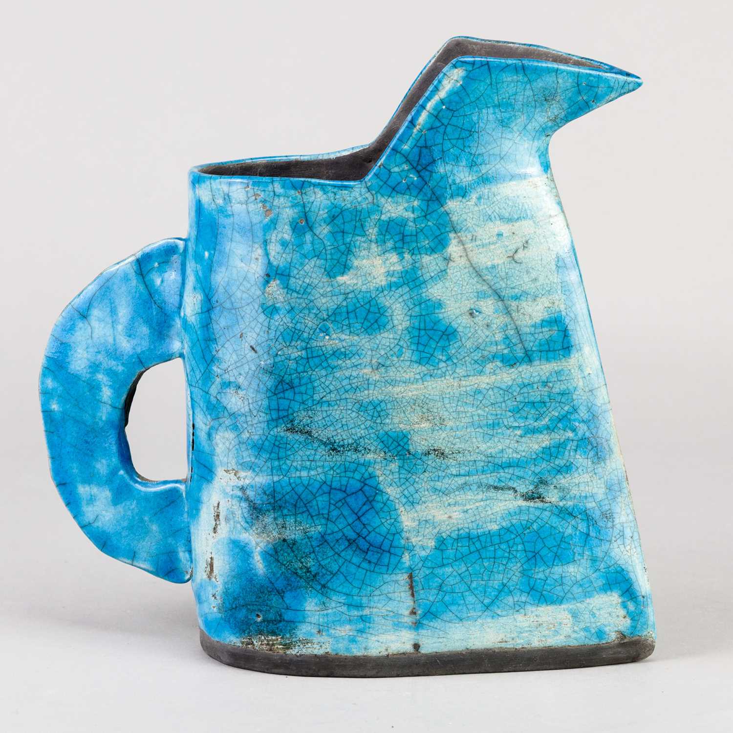 Lot 708 - SHAUN HALL (born 1971); a raku angular jug