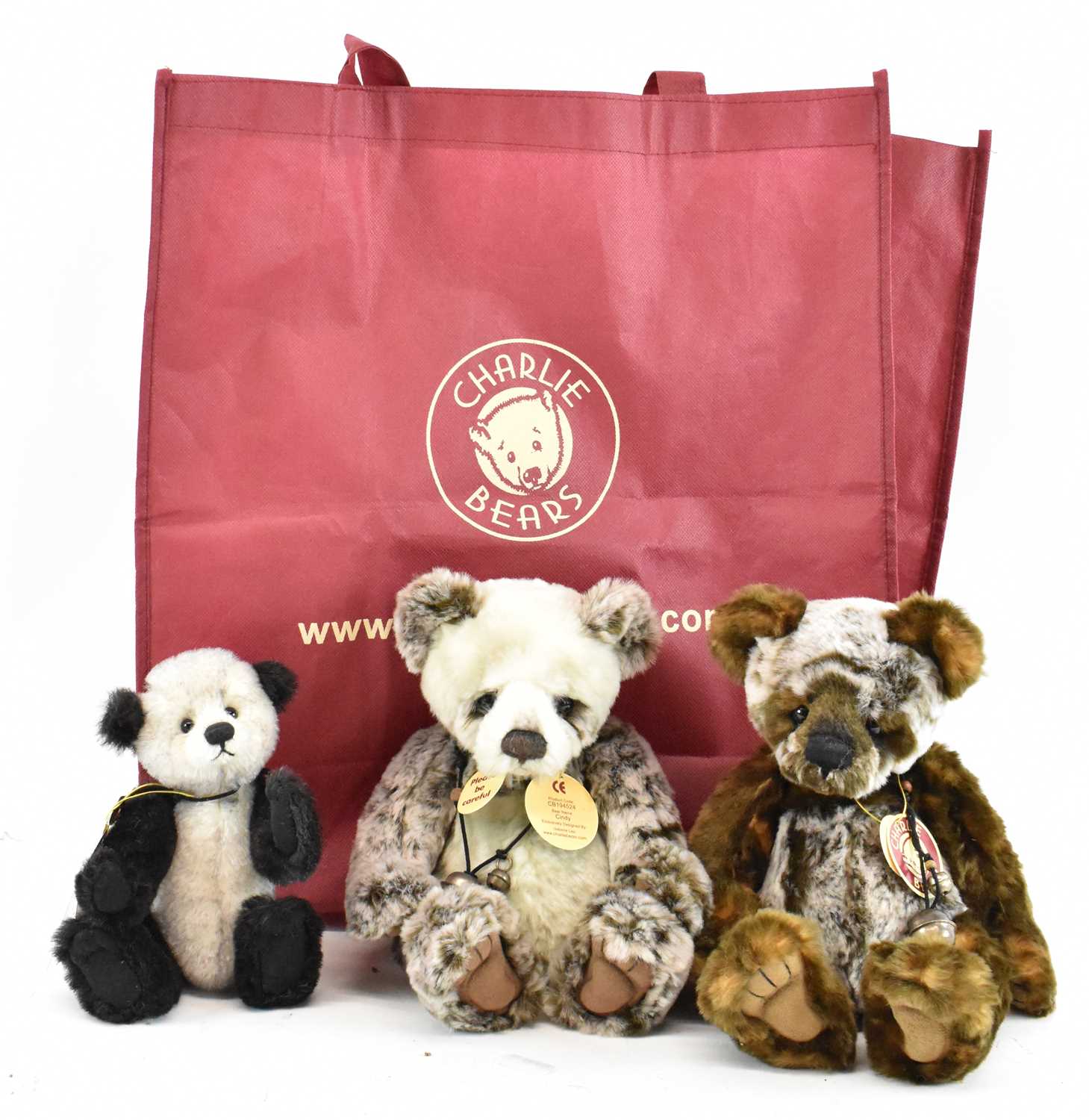 Lot 472 - CHARLIE BEARS; a group of three plush