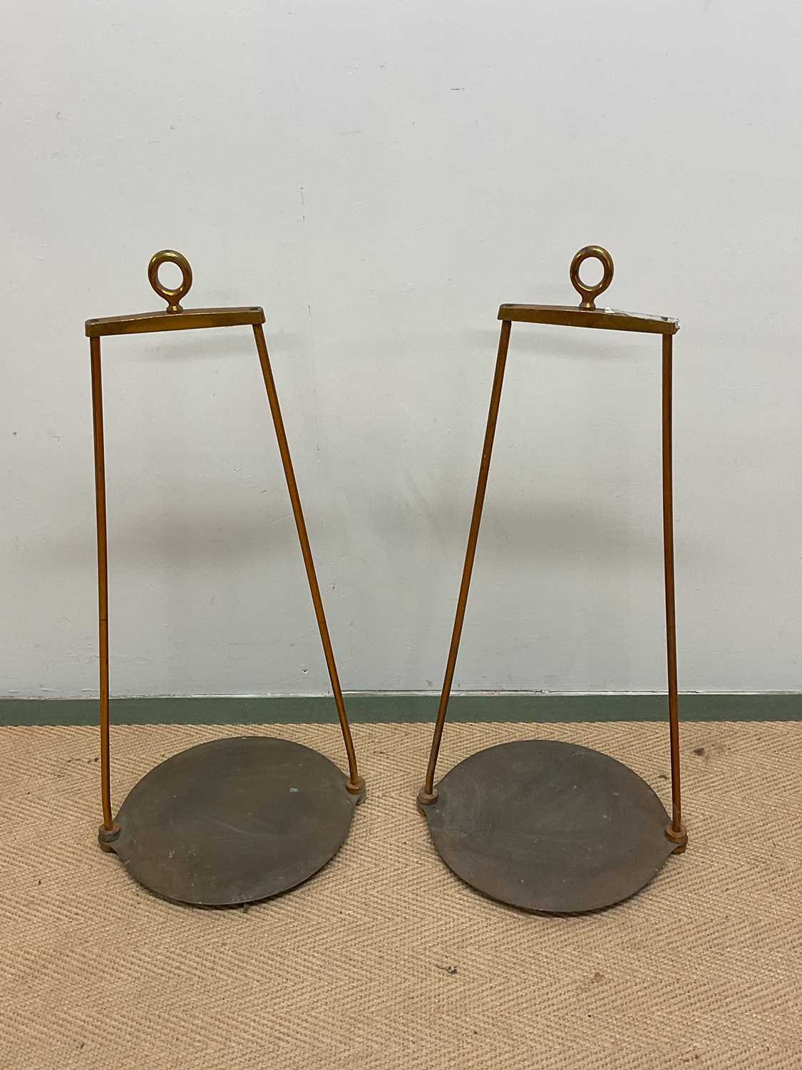 Lot 133 - A pair of large brass weighing scale