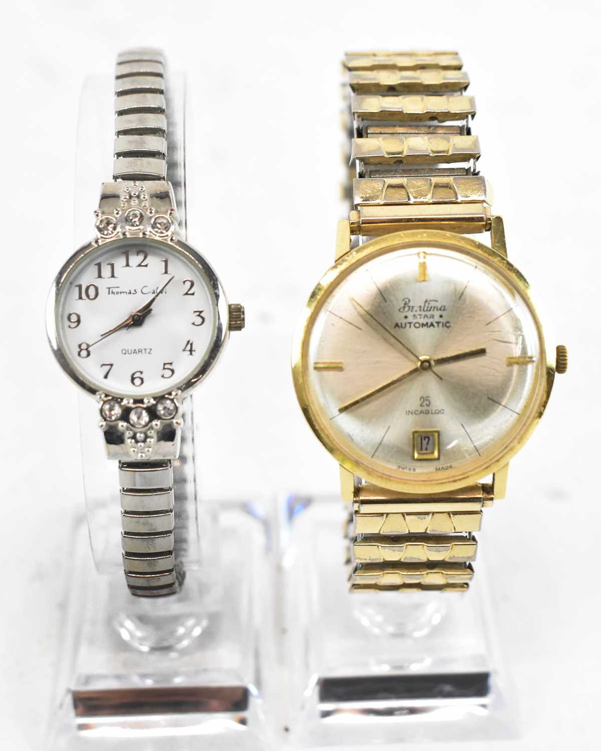 Lot 860 - BENTIMA; an 18ct gold cased Star automatic