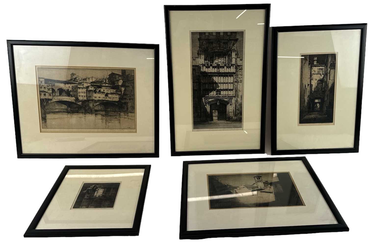 Lot 271 - MORTIMER MAPLES; etching, street scene,