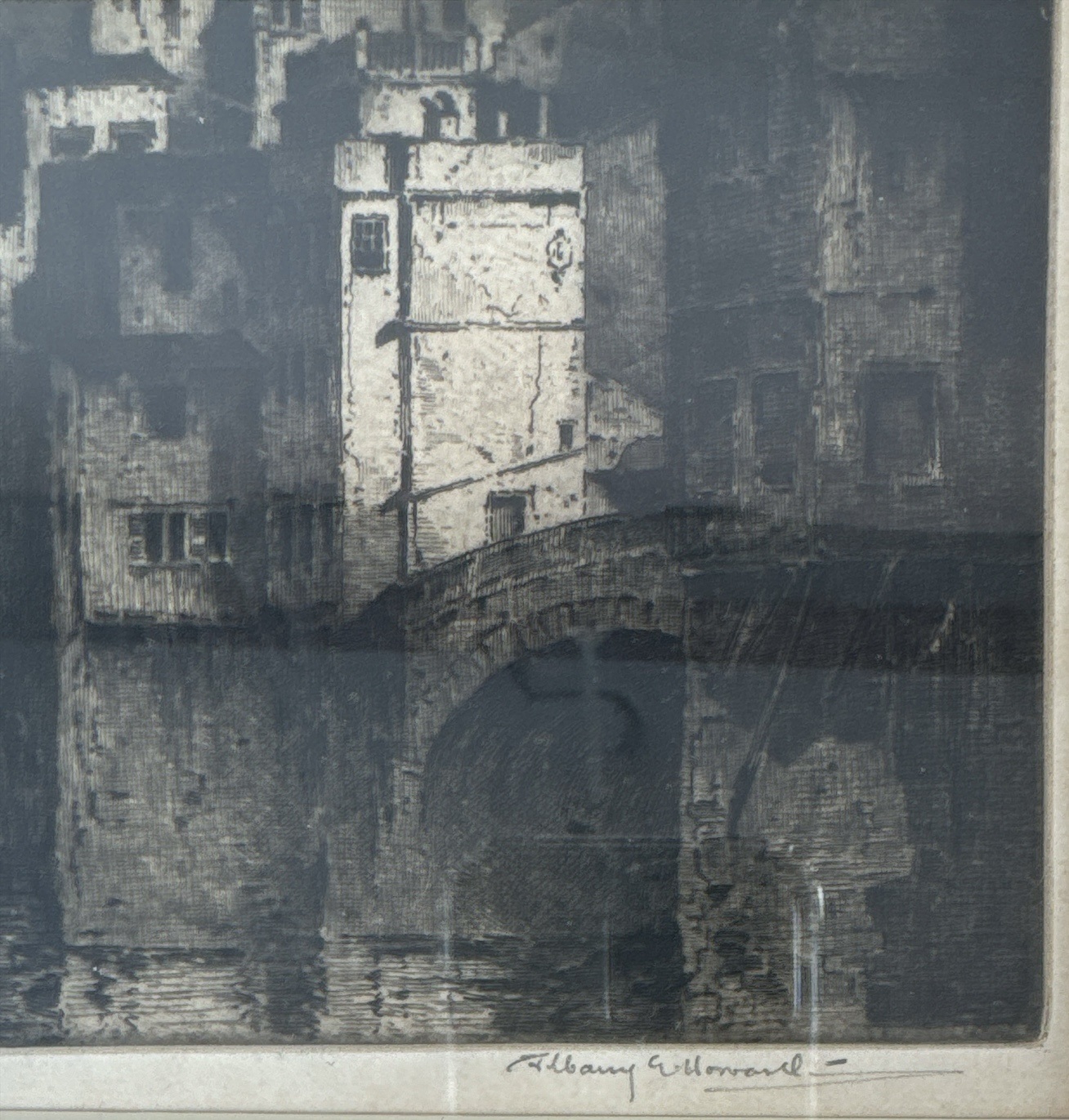 Lot 271 - MORTIMER MAPLES; etching, street scene,