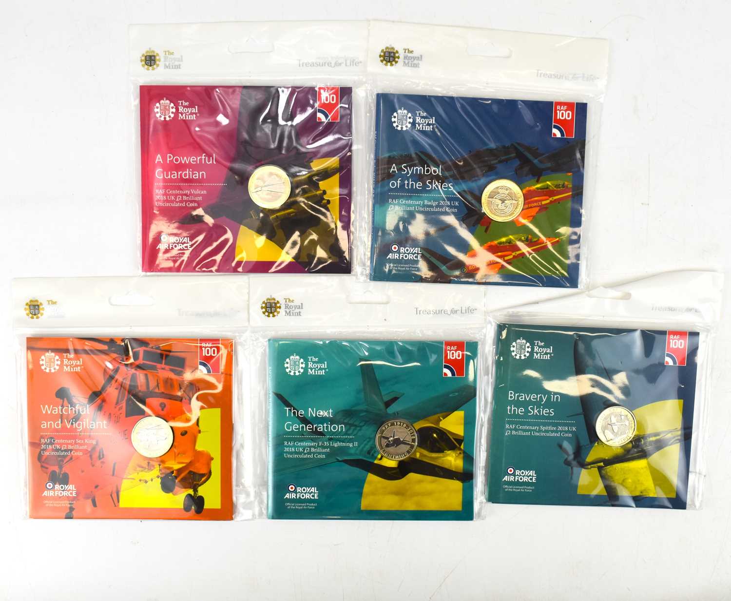 Lot 636 - THE ROYAL MINT; five sealed coin packs,
