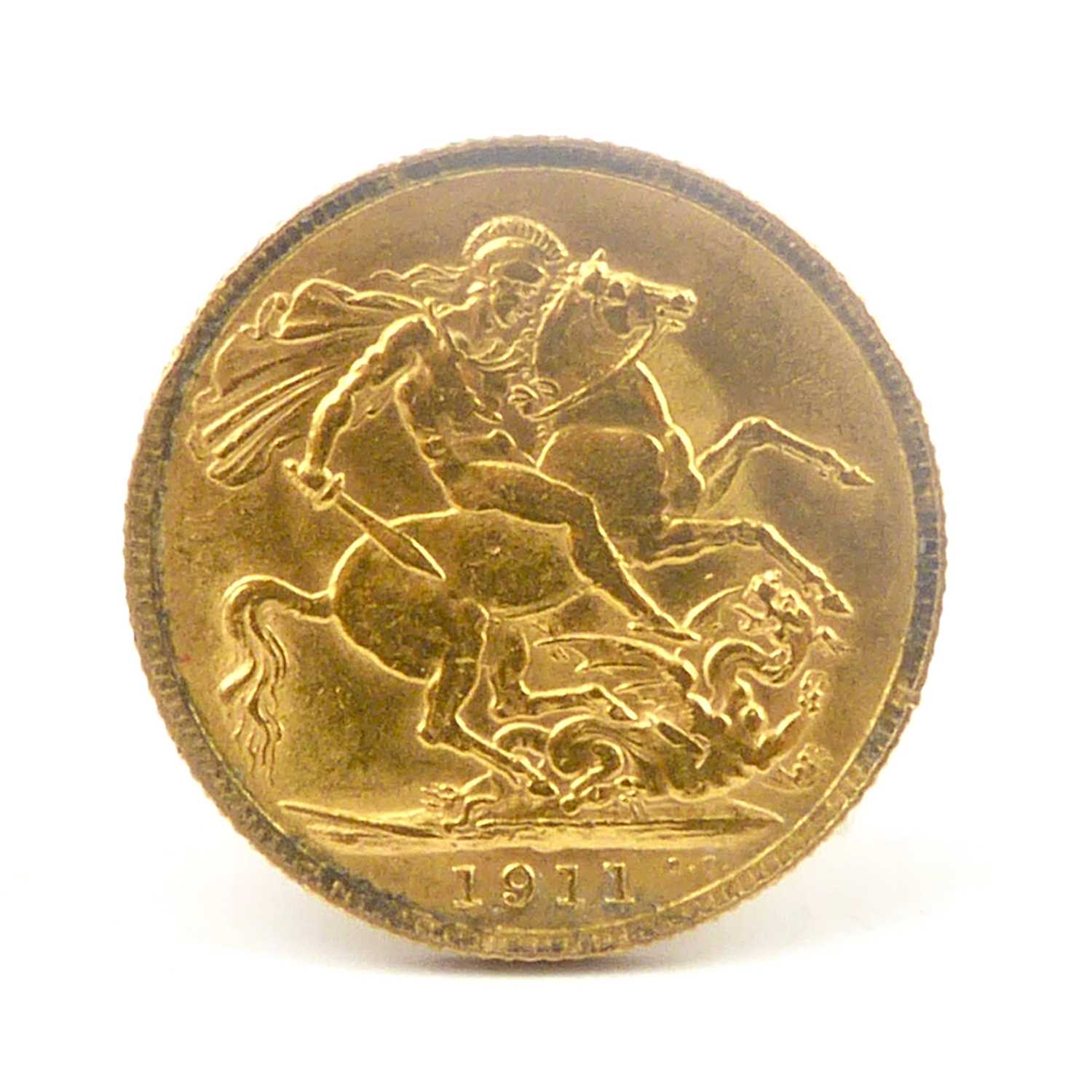 Lot 607 - A George V full sovereign, 1911, George and