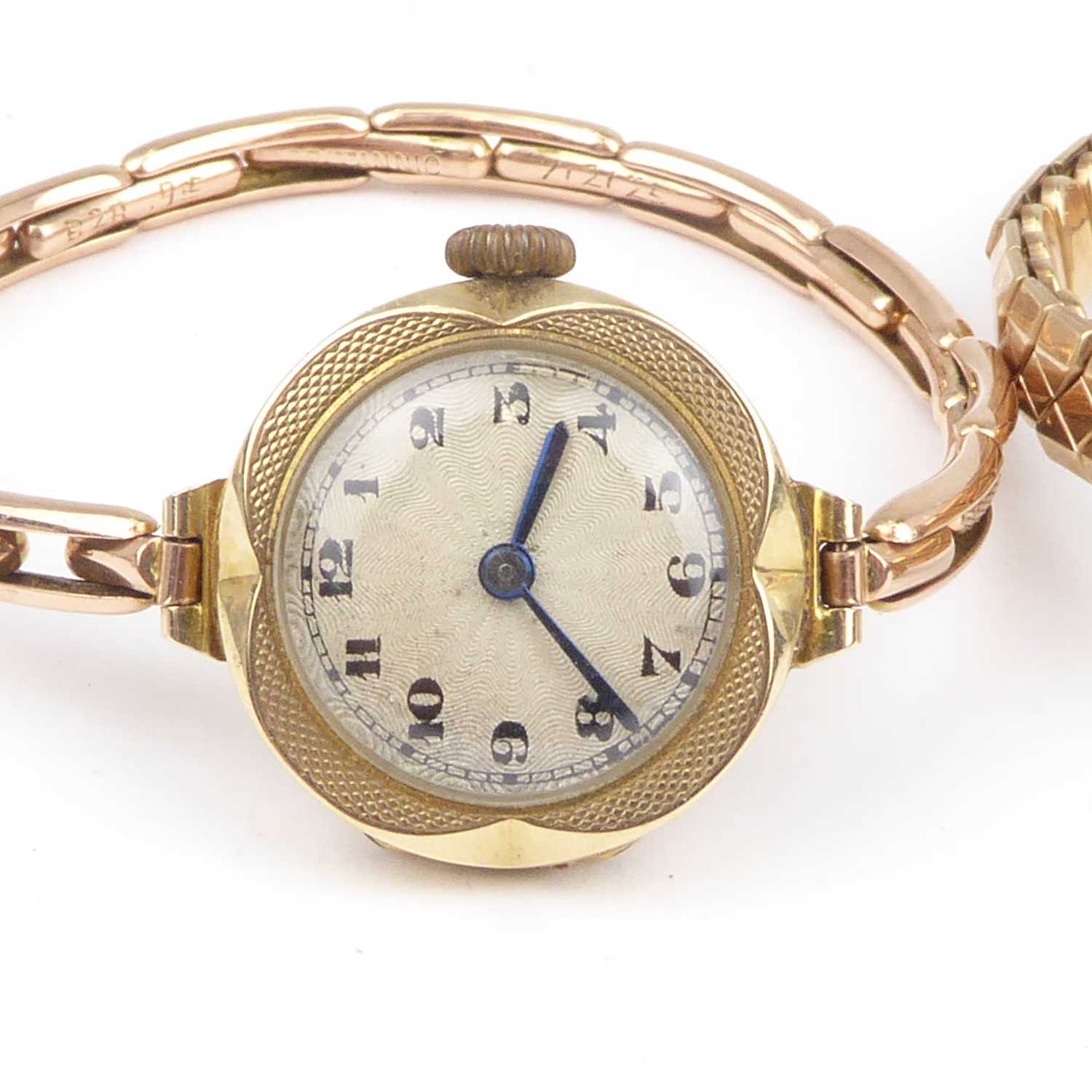 Lot 888 - Two ladies' 9ct gold wristwatches, one with