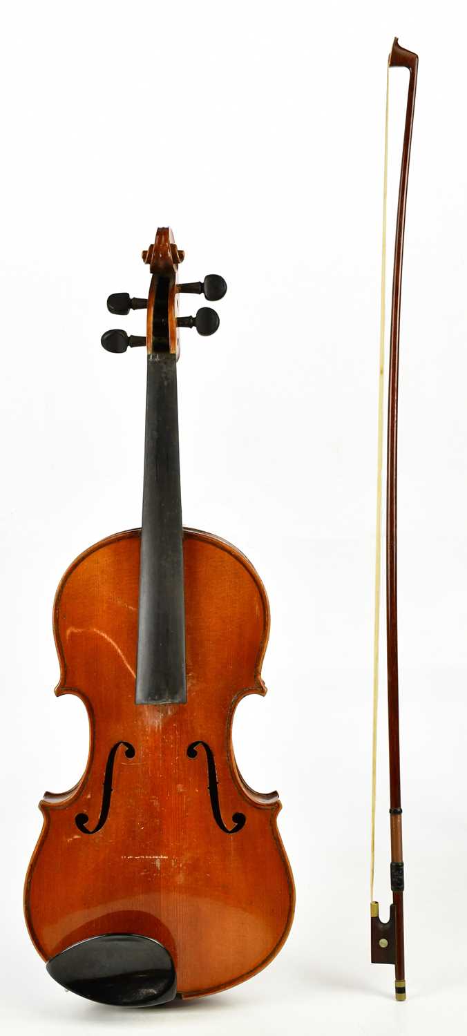 Lot 1027 - A full size German violin with two-piece