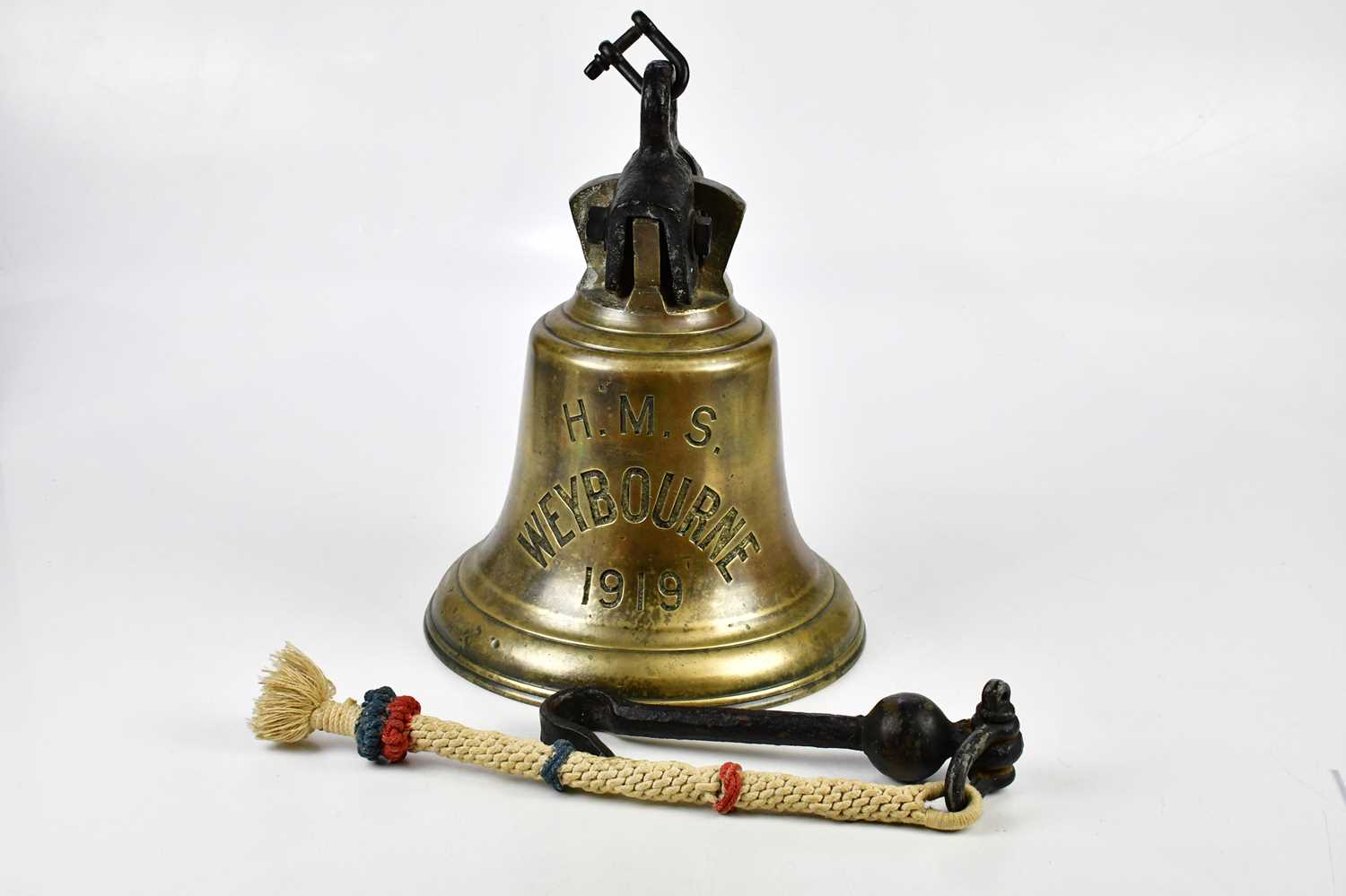 Lot 1246 - A ship's bell, inscribed 'HMS Weybourne