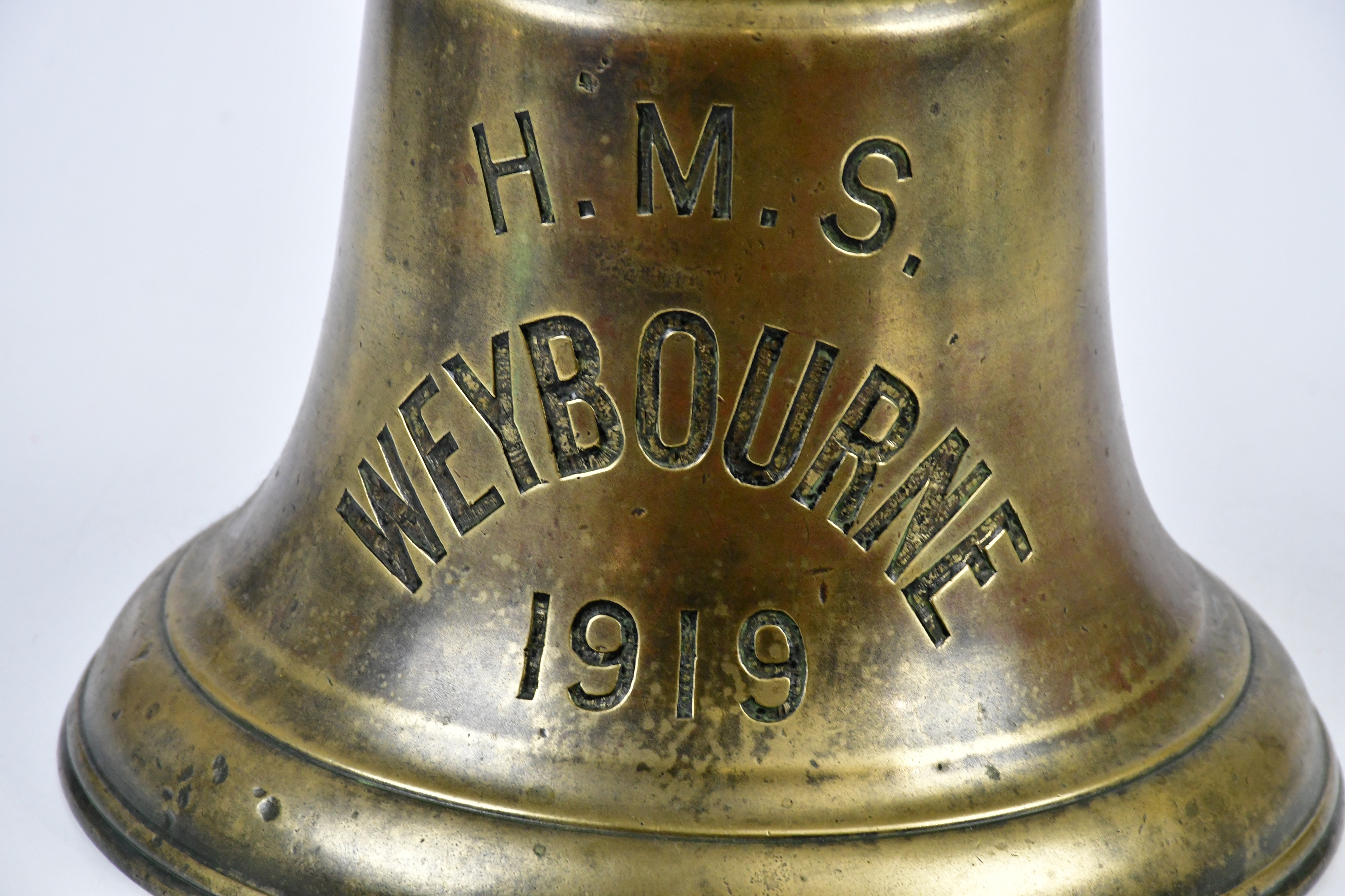 Lot 1246 - A ship's bell, inscribed 'HMS Weybourne