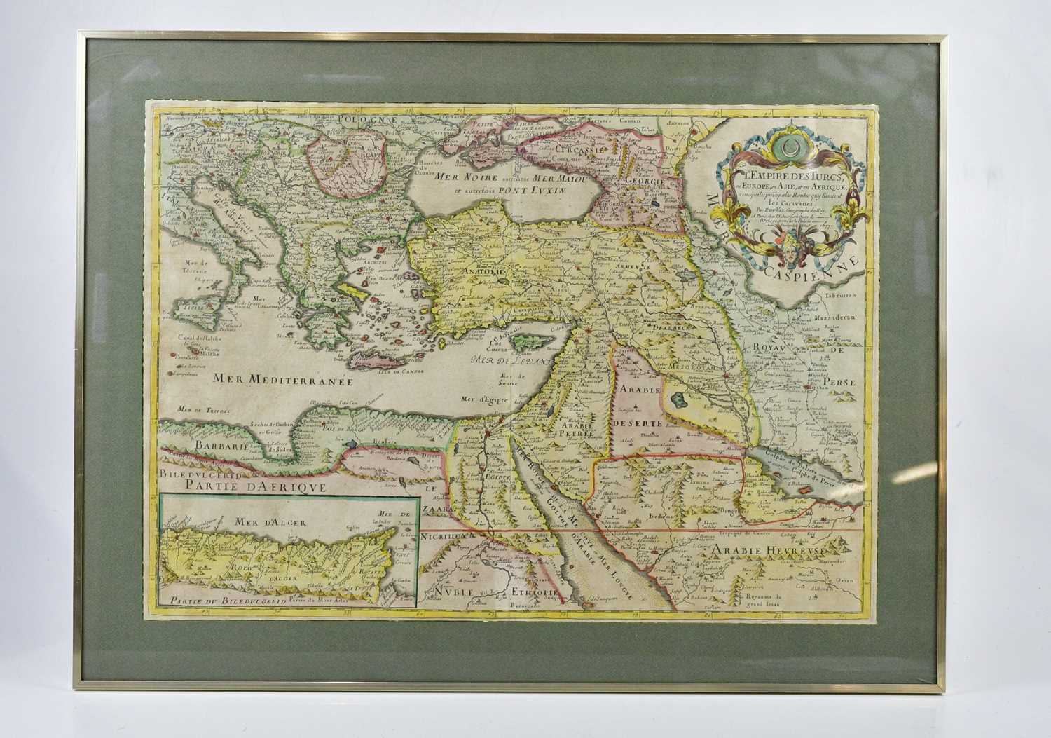 Lot 1581 - A 17th century hand coloured map, L'Empire
