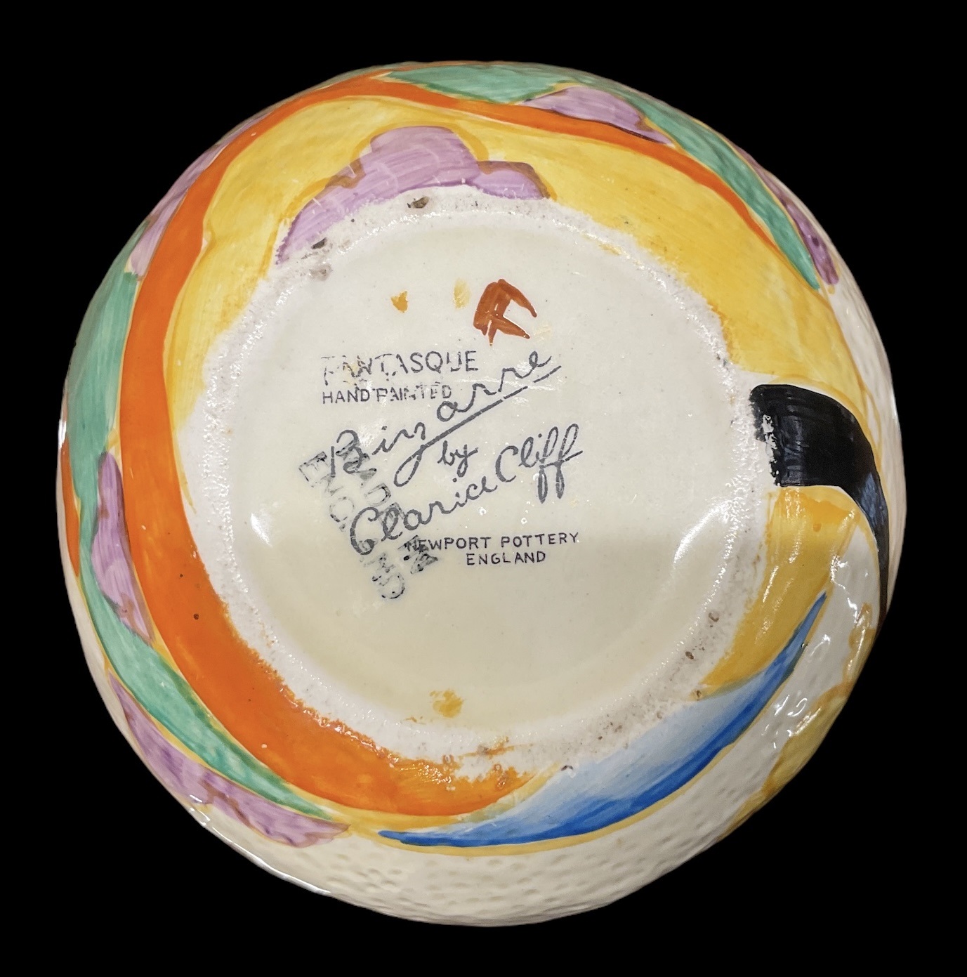 Lot 542 - CLARICE CLIFF; a 'Bizarre' preserve jar and