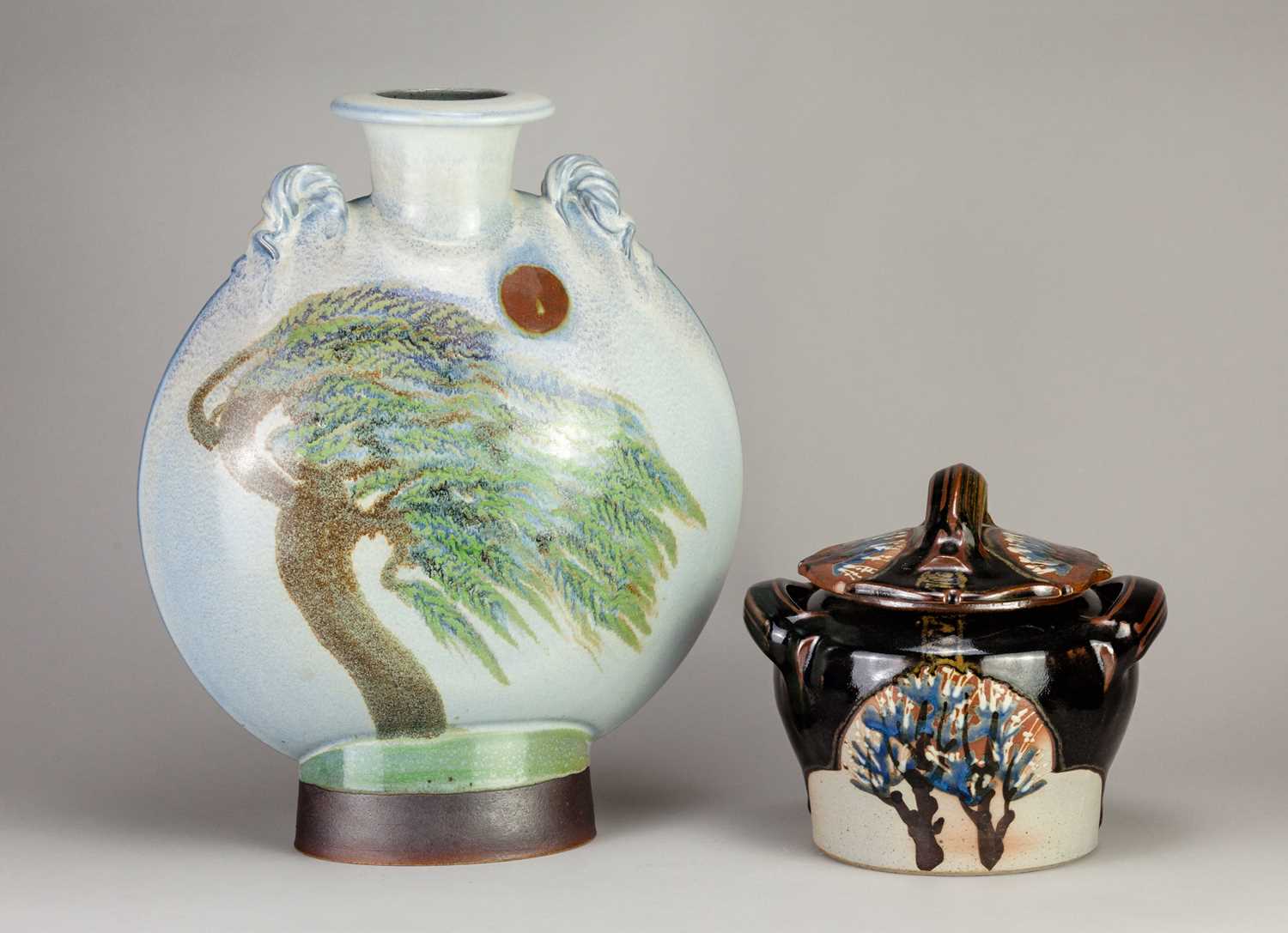 Lot 174 - DAVID EELES (1933-2015); a stoneware moon