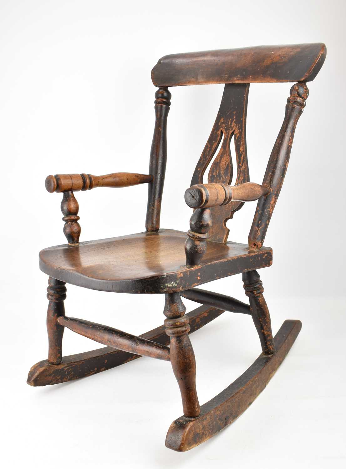 Lot 92 - A children's small Windsor rocking chair.