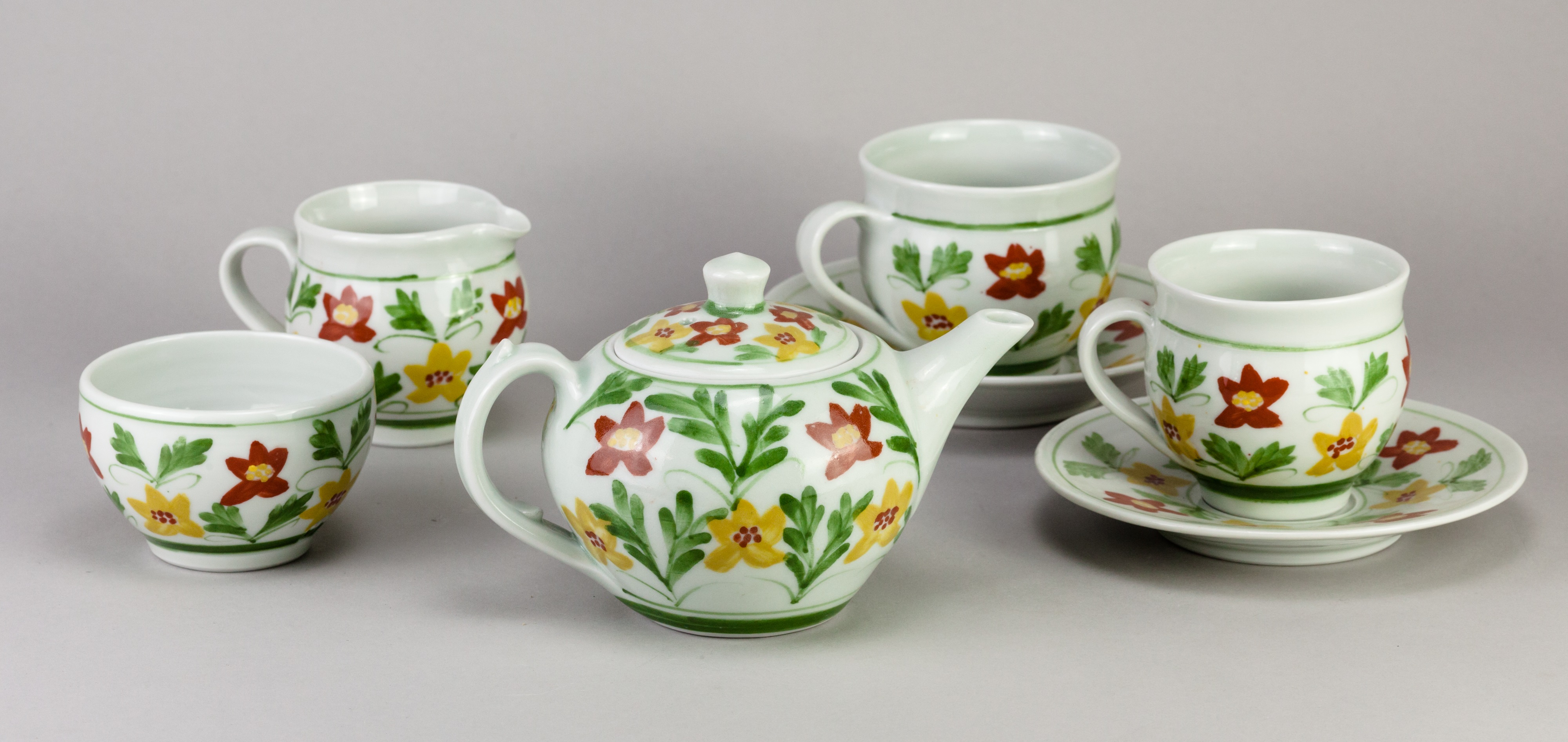 Lot 196 - DEREK EMMS (1929-2004); a porcelain tea set