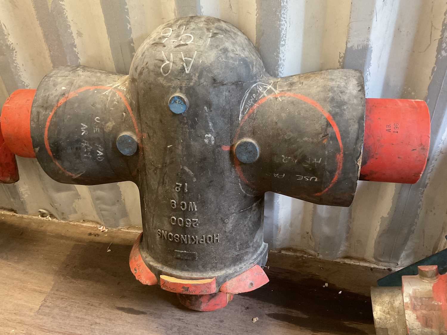 Lot 584 - A wooden casting pattern for brass valves,