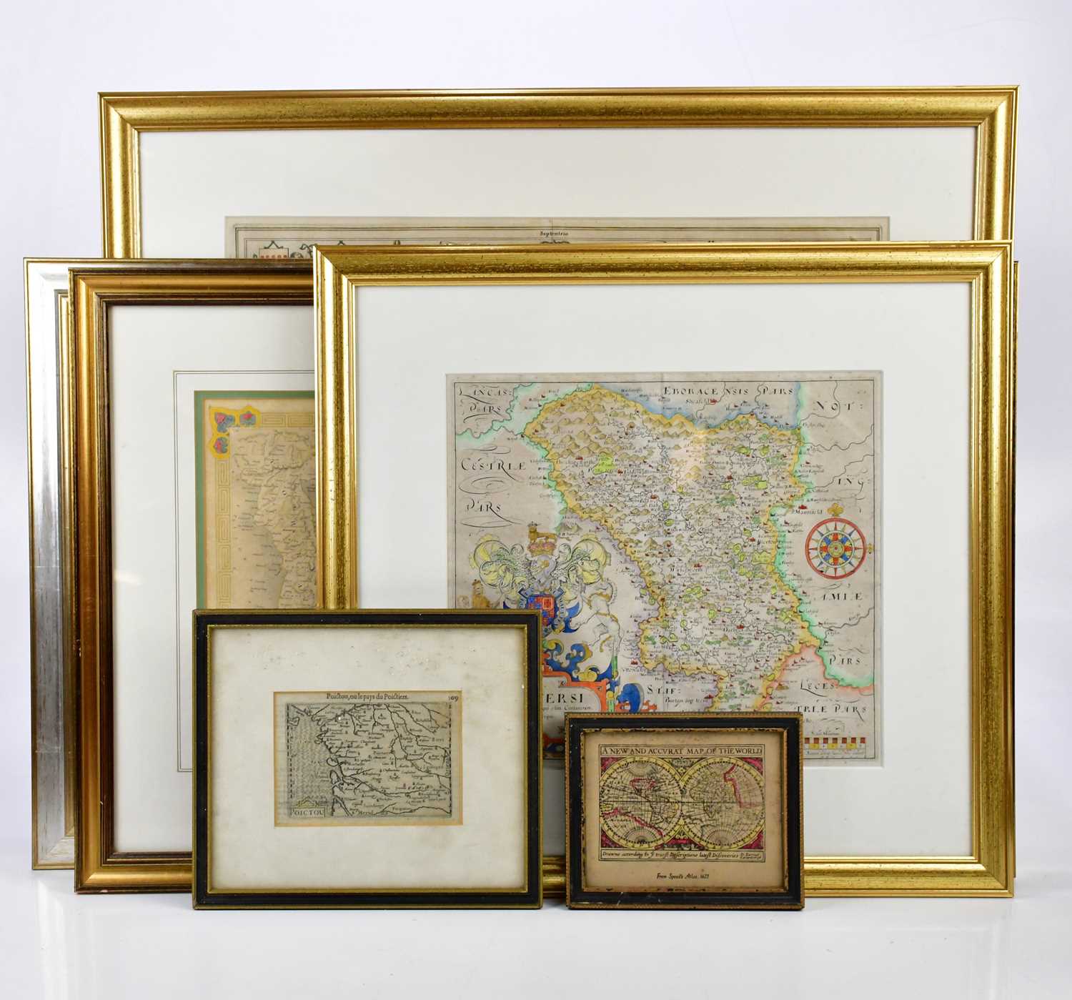 Lot 1580 - A hand tinted map of Lancashire, 40 x 52cm,
