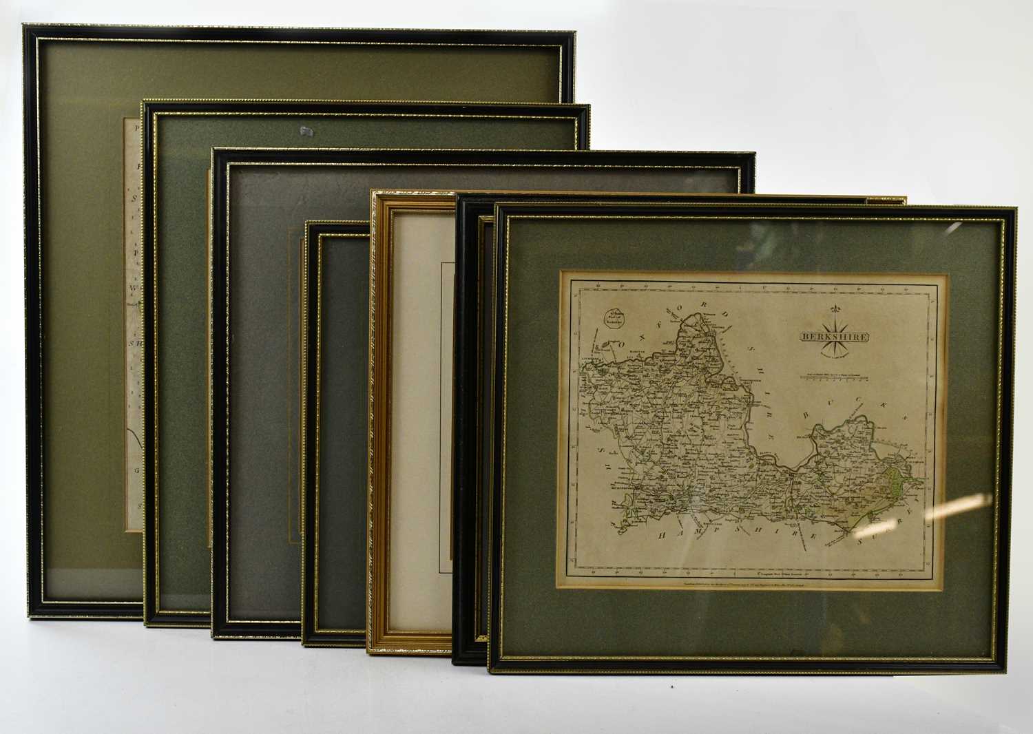 Lot 1584 - Ten hand tinted maps, including