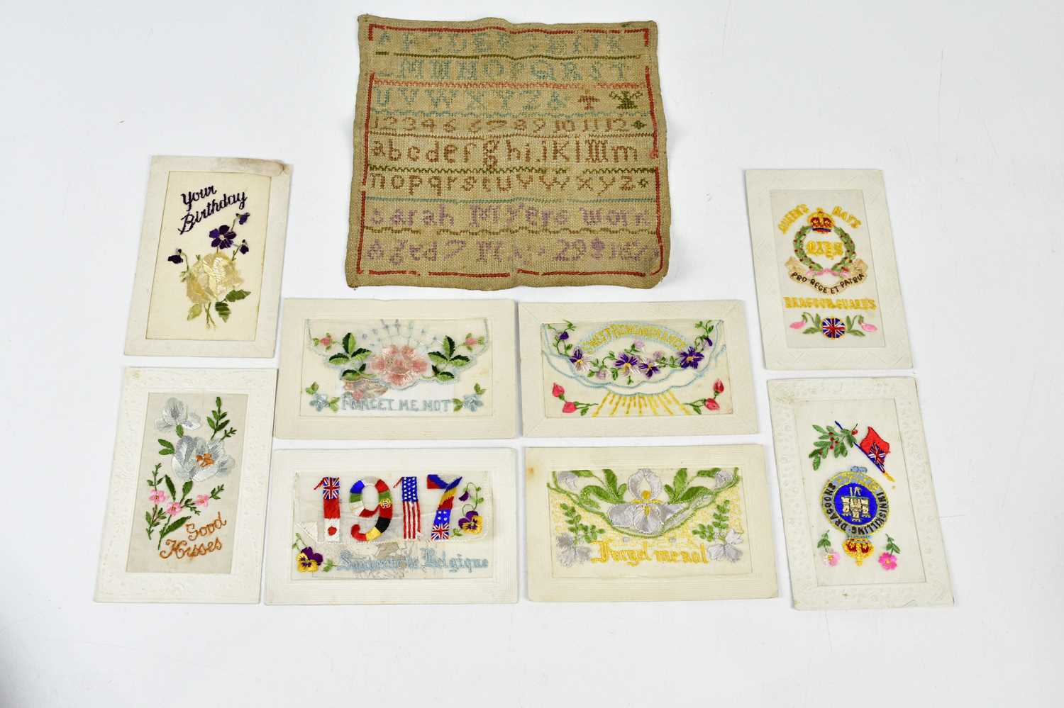 Lot 2647 - A 19th century alphabet sampler together