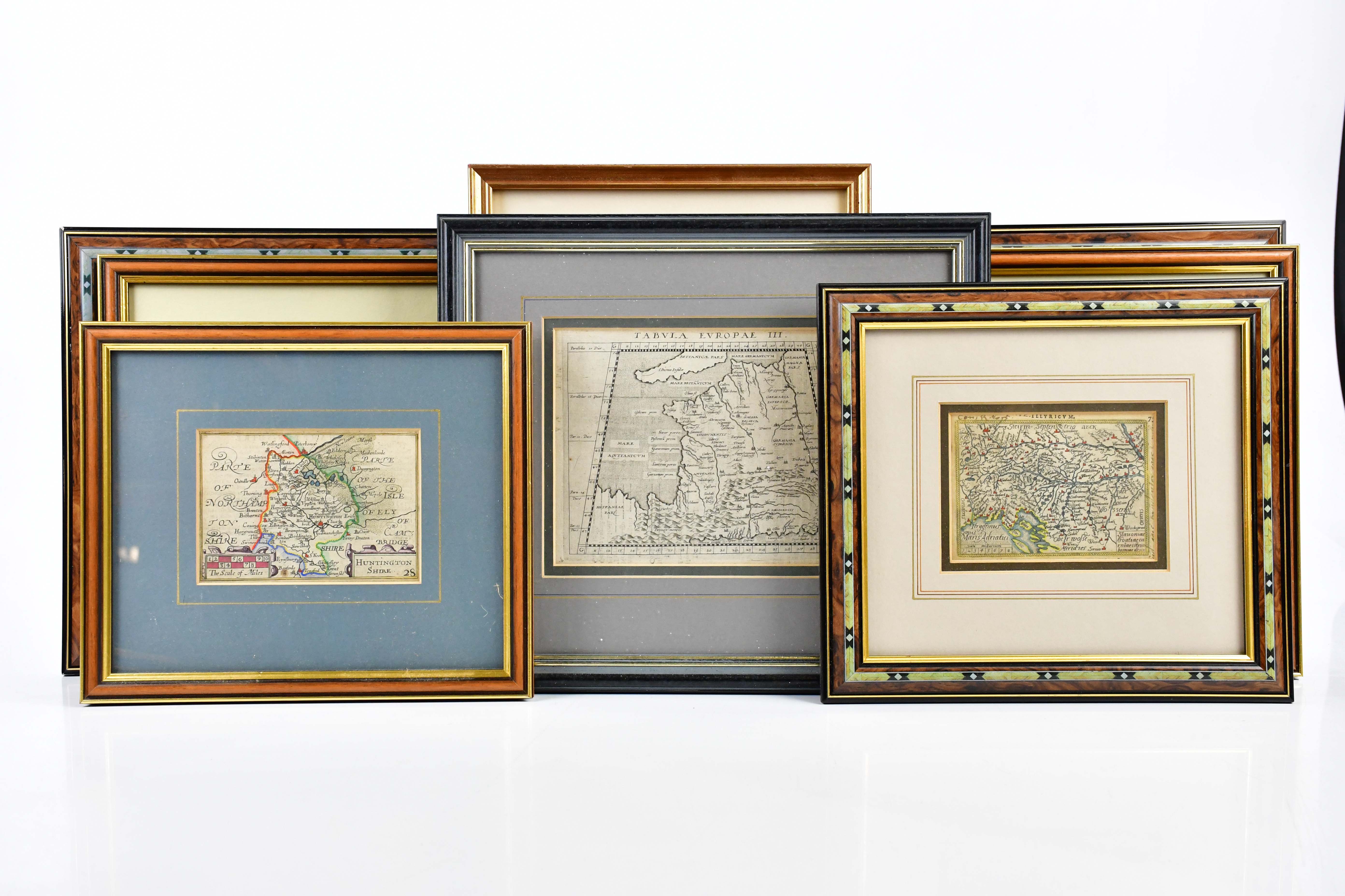 Lot 1590 - A collection of eleven hand coloured maps,