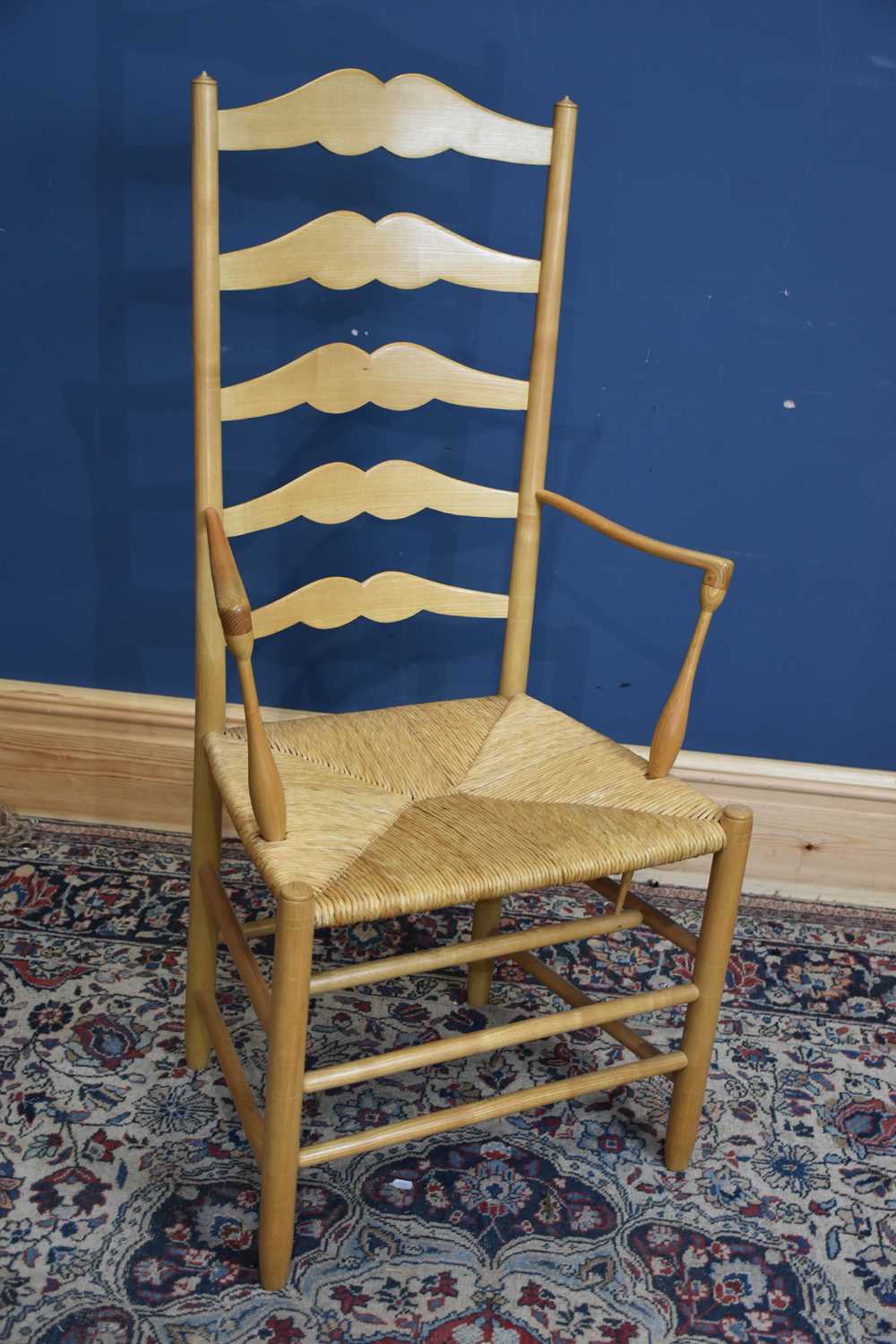 Lot 1153 - LAWRENCE NEAL; a 1980s rush seated