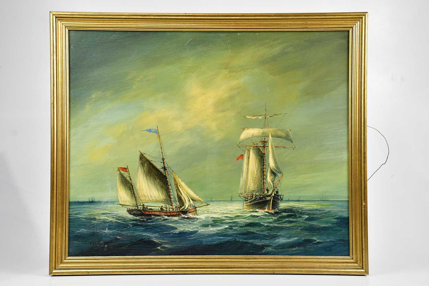 Lot 1793 - MAX PARSONS; oil on panel, maritime scene,