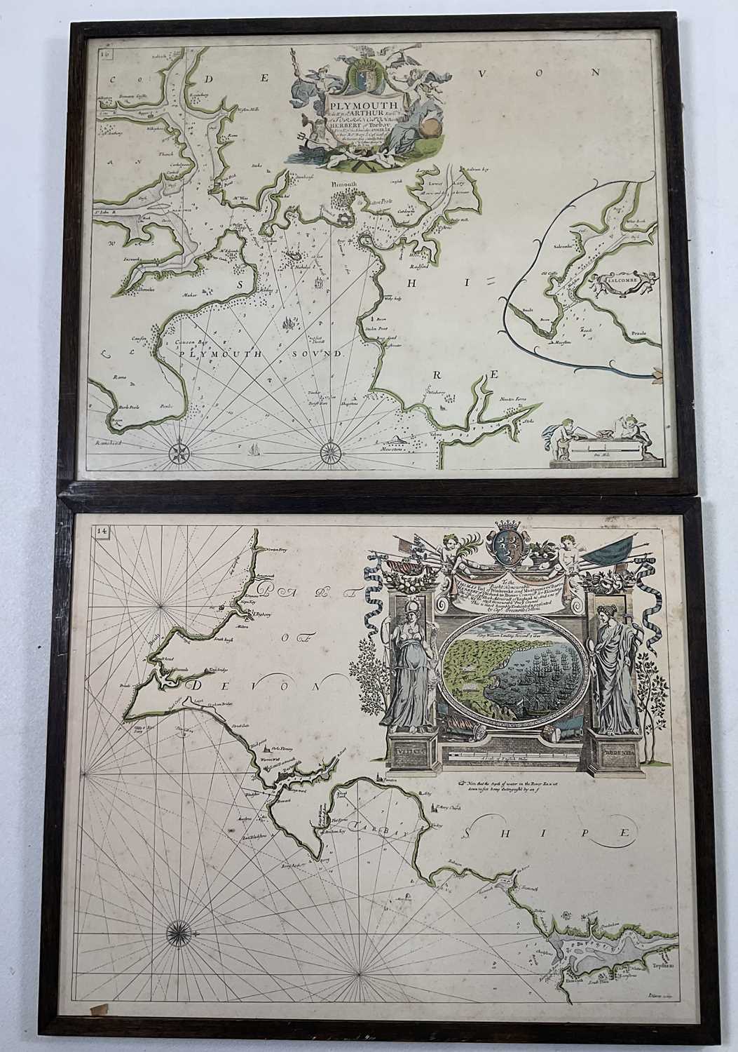 Lot 1429 - Two framed sea charts, 'To the Right