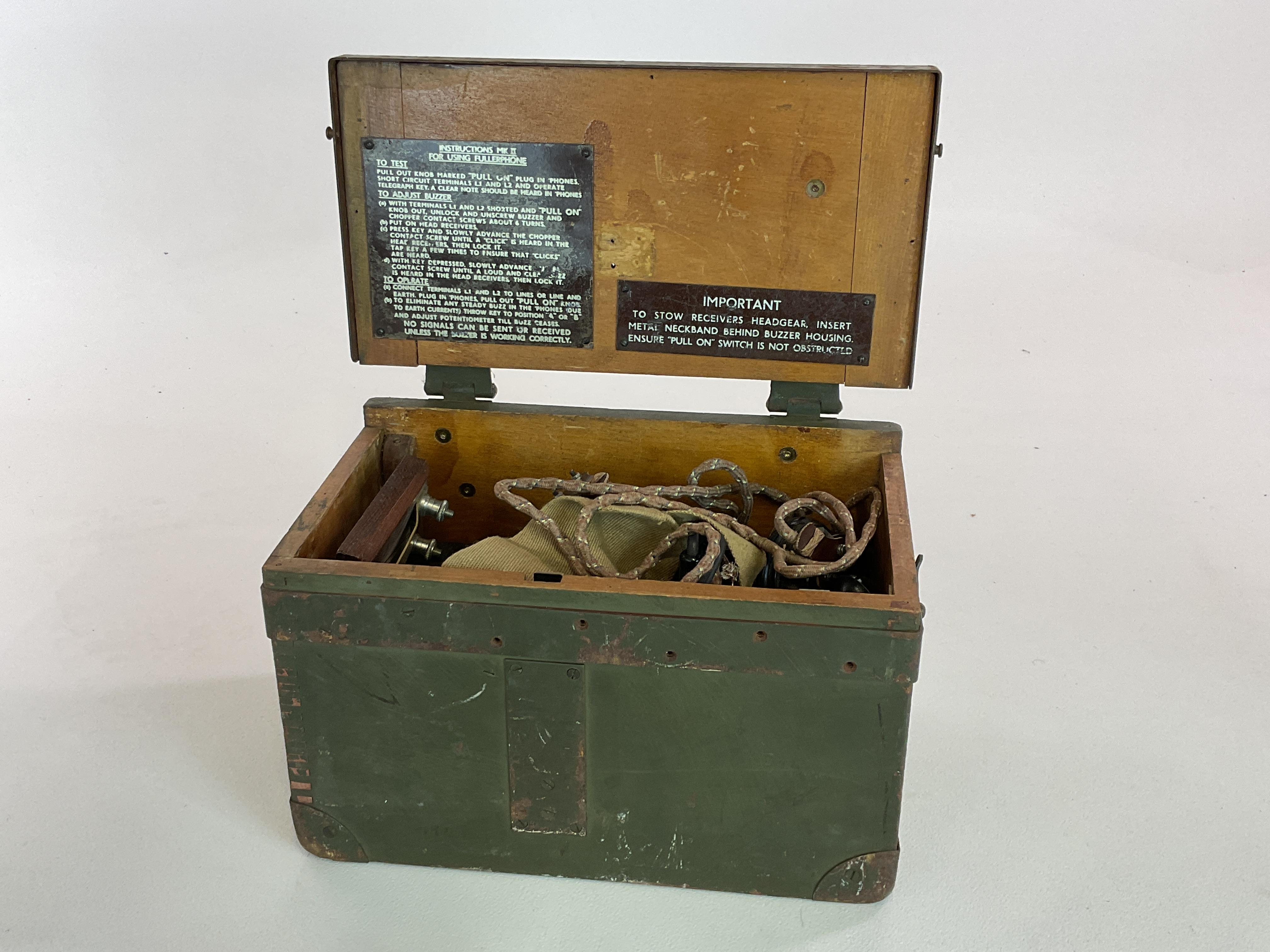 Lot 30 - A military field Morse code tap and telephone