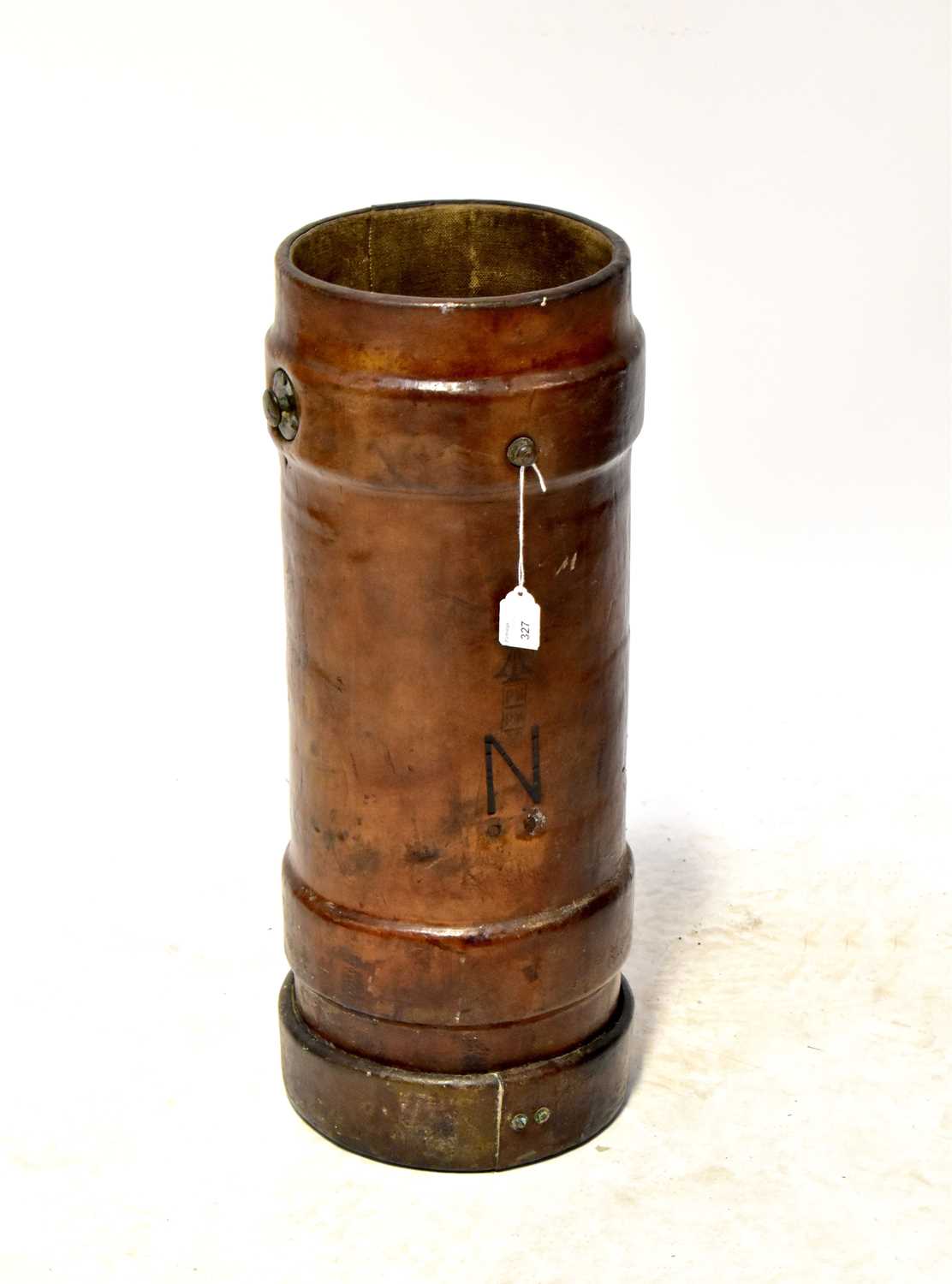 Lot 327 - A WWII leather shell carrier