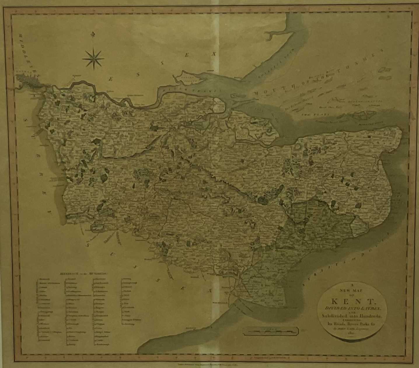 Lot 1427 - JOHN CARY (1754-1835); 'A New Map of Kent,