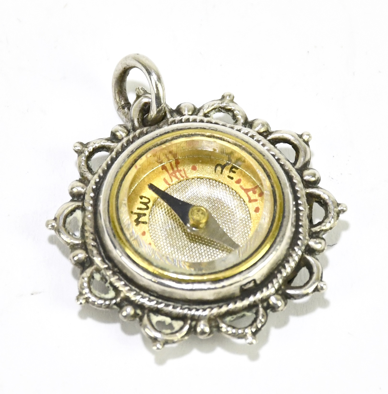 Lot 2519 - An Edwardian hallmarked silver fob compass,