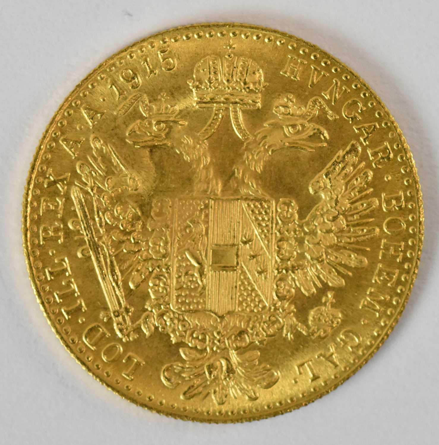 Lot 1598 - A 1915 Austrian ducat, diameter 2cm, approx