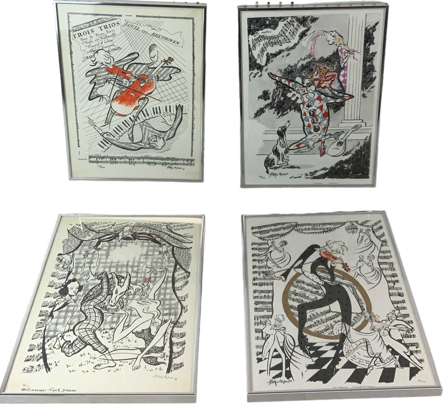Lot 213 - H MATTHEWS; set of four hand signed limited