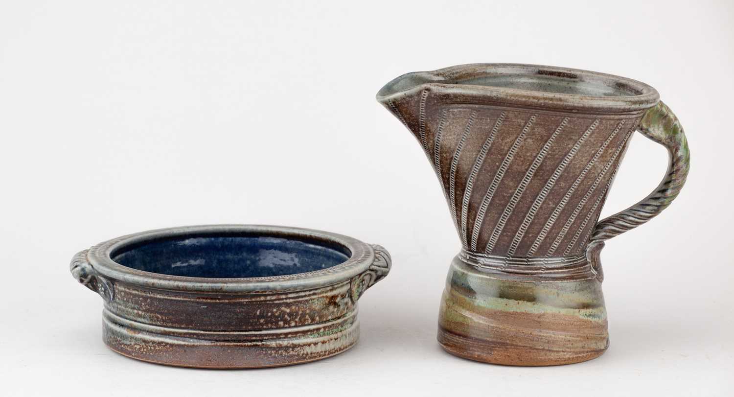 Lot 238 - JANE HAMLYN (born 1940); a salt glazed jug,