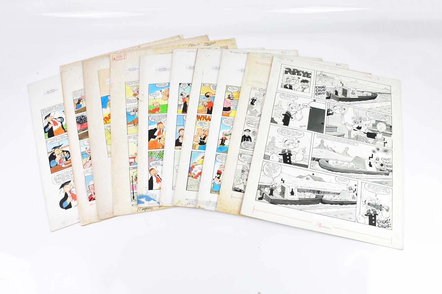 Lot 172 - BILL MEVIN; ten original storyboard cartoons