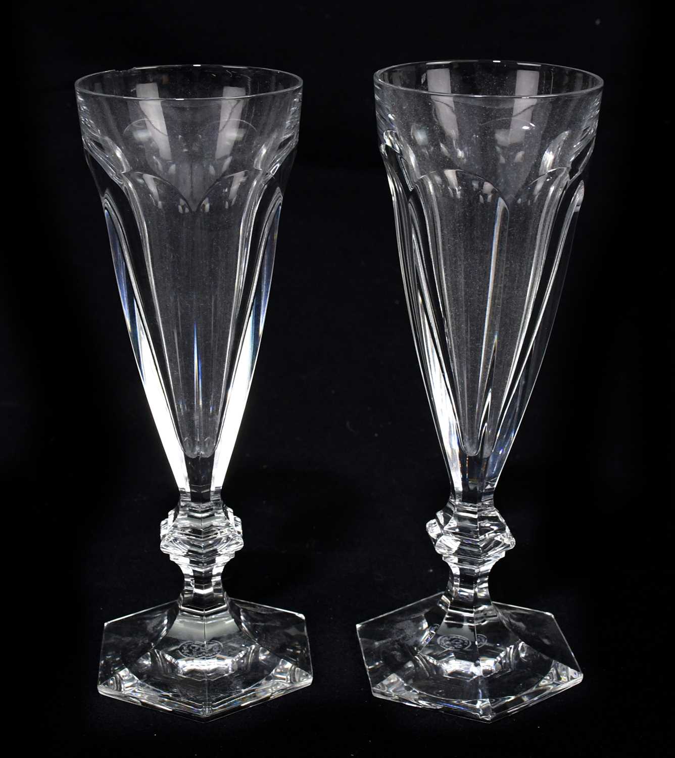 Lot 754 - BACCARAT; a pair of 'Harcourt' champagne