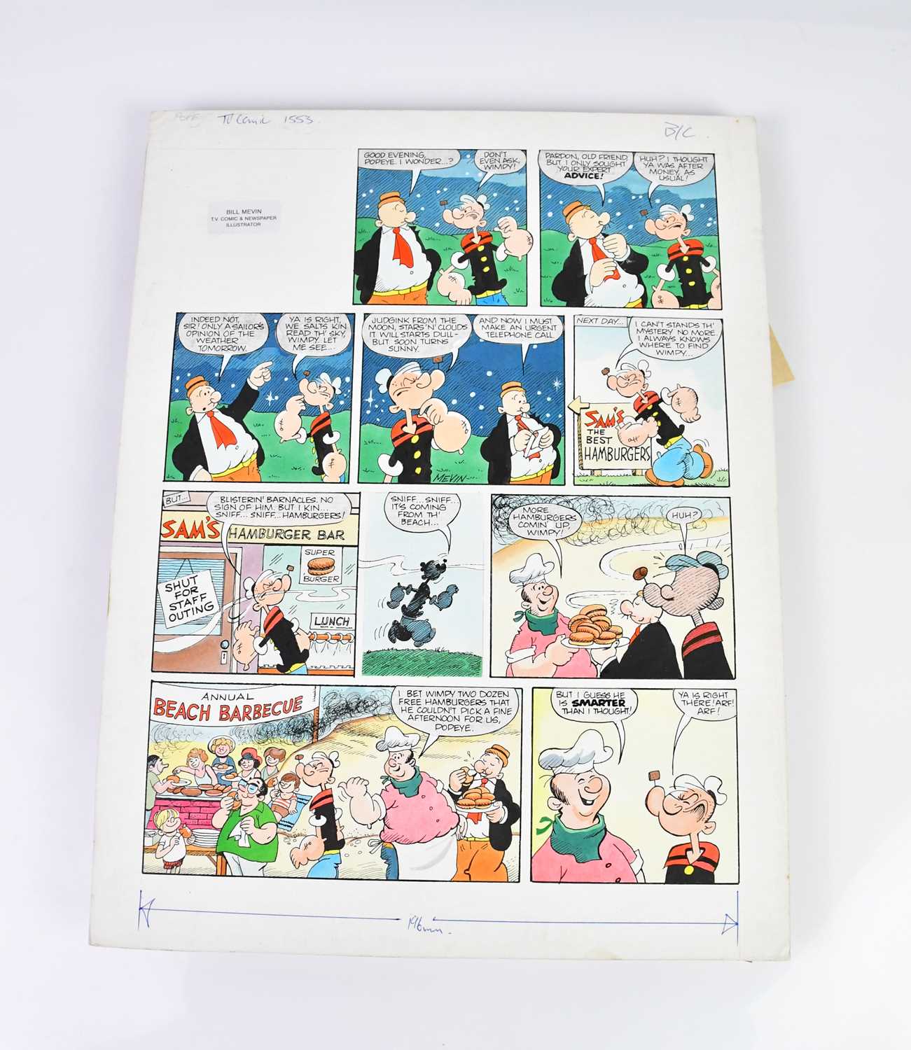Lot 193 - BILL MEVIN; ten original storyboard cartoons