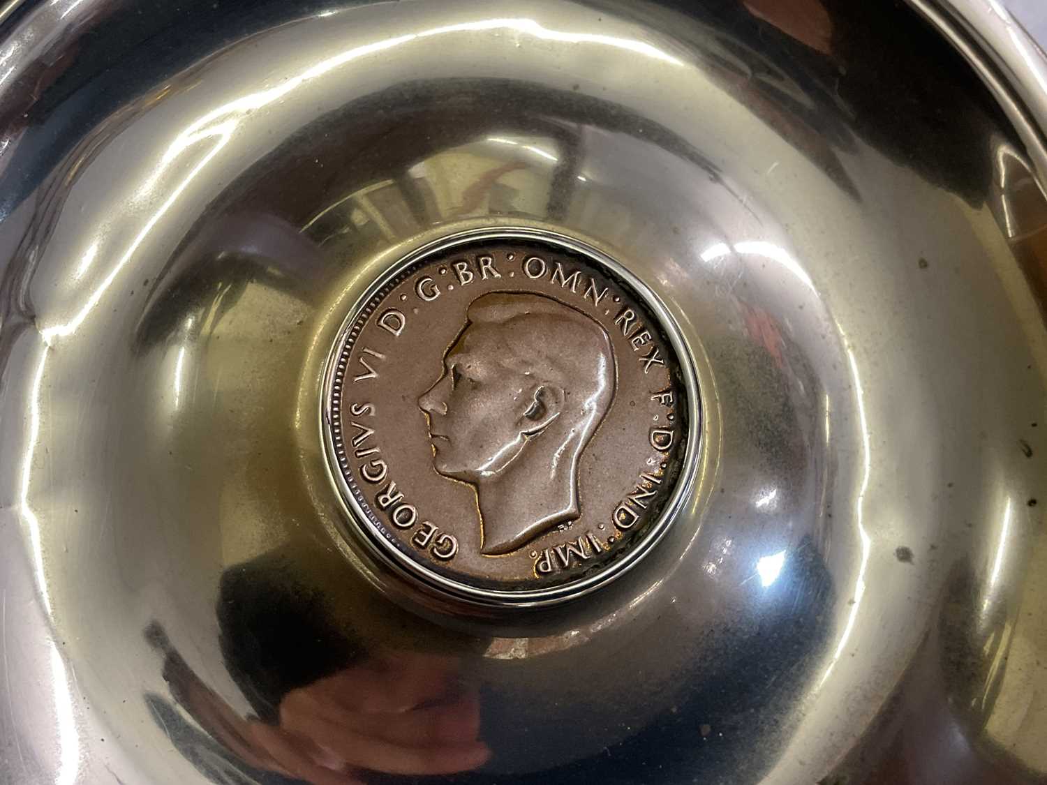 Lot 379 - TRENCH ART; a pair of pin dishes, each set